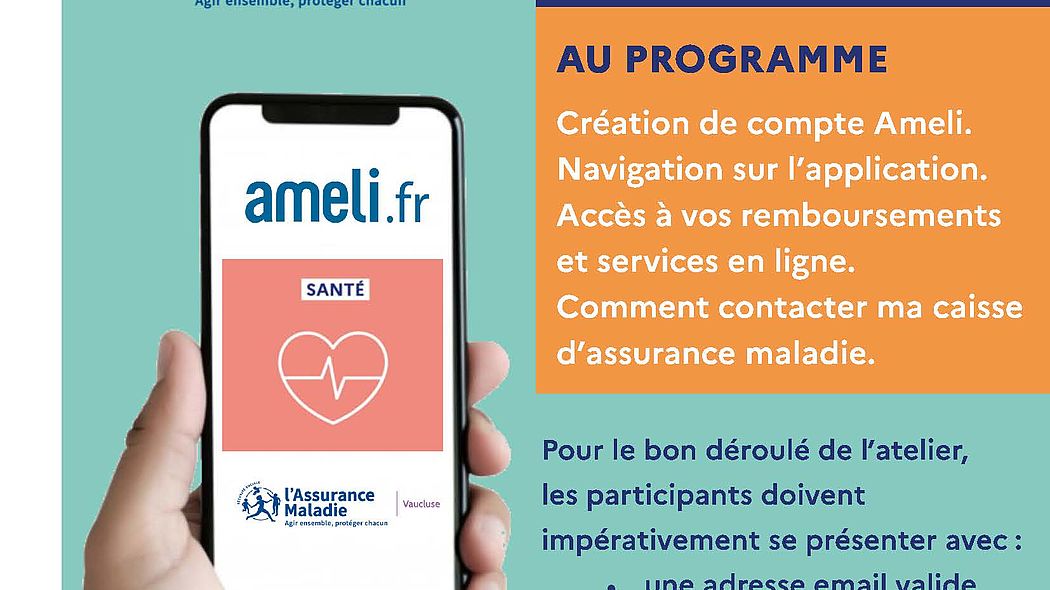 Atelier numérique "explorez votre compte AMELI"
